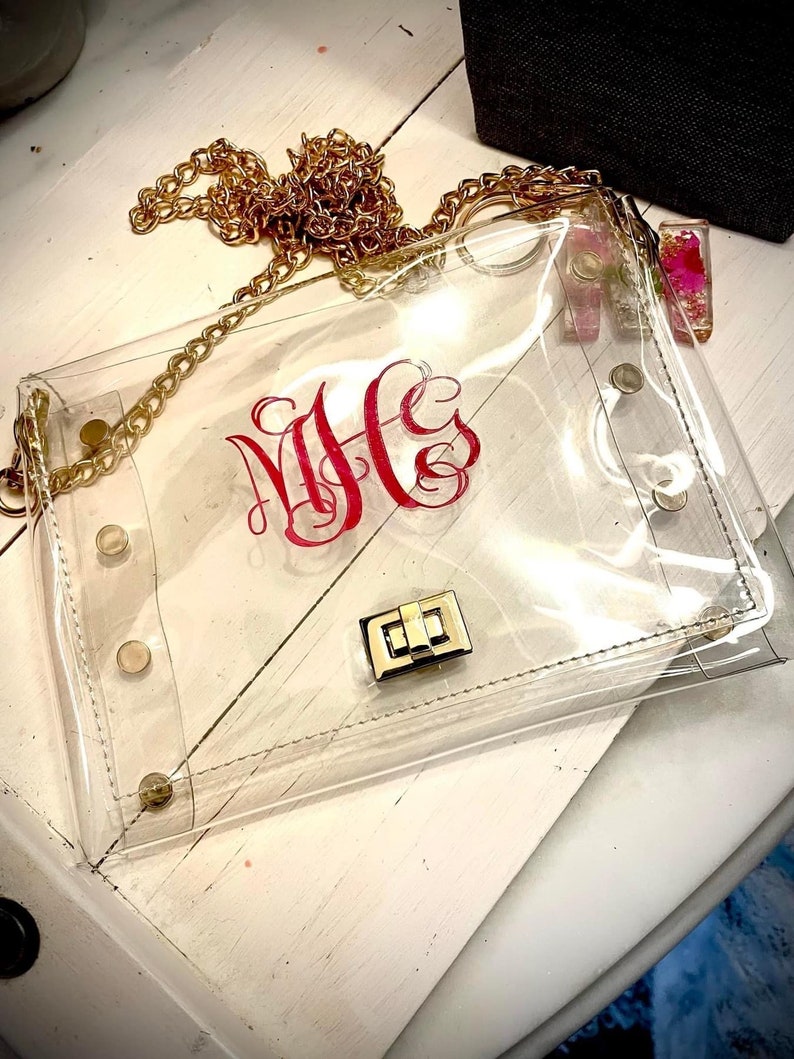 Clear Monogrammed Stadium Purse - Etsy