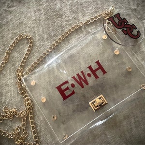 Clear Monogrammed Stadium Purse - Etsy