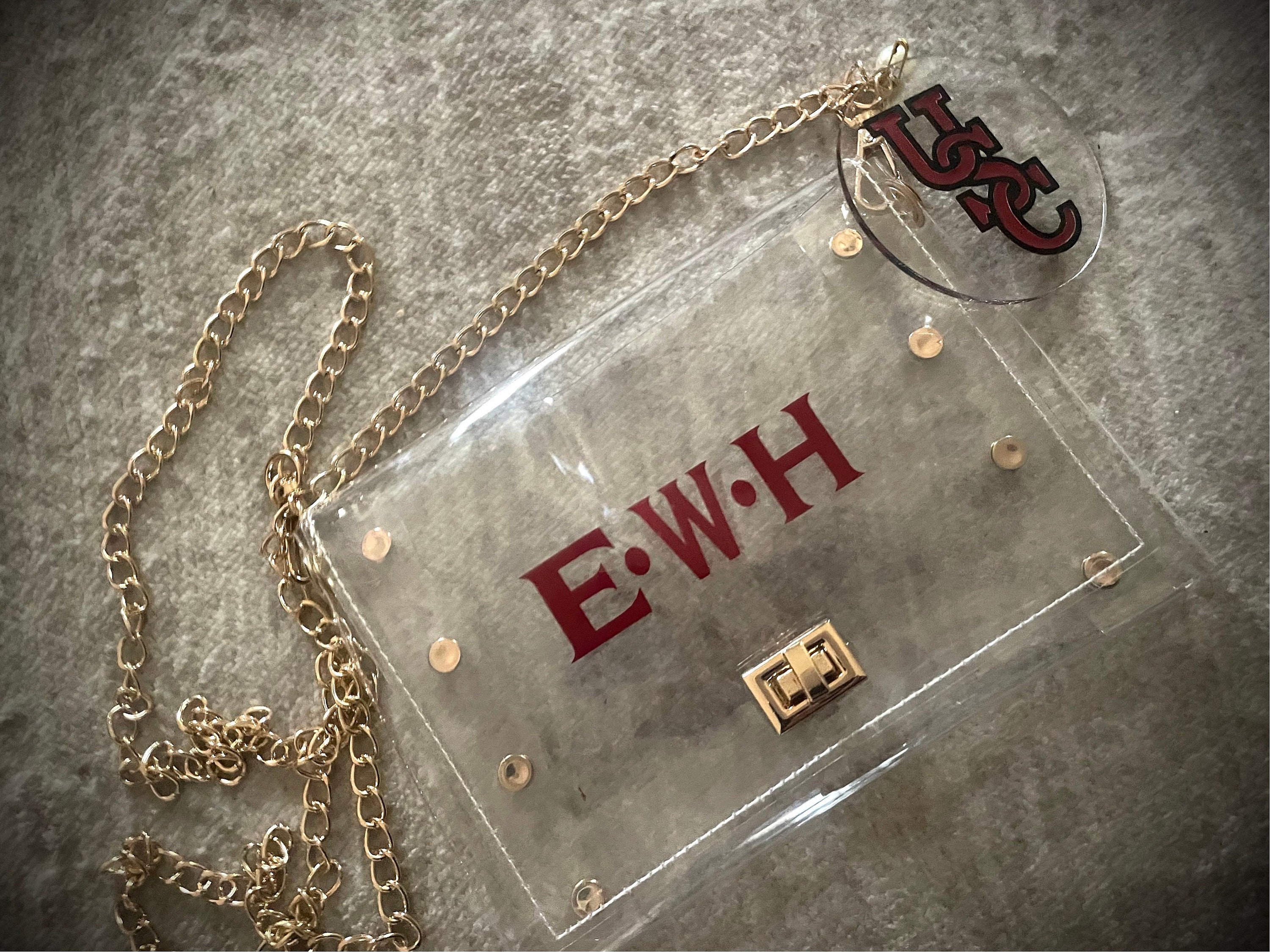 Clear Monogrammed Stadium Purse - Etsy