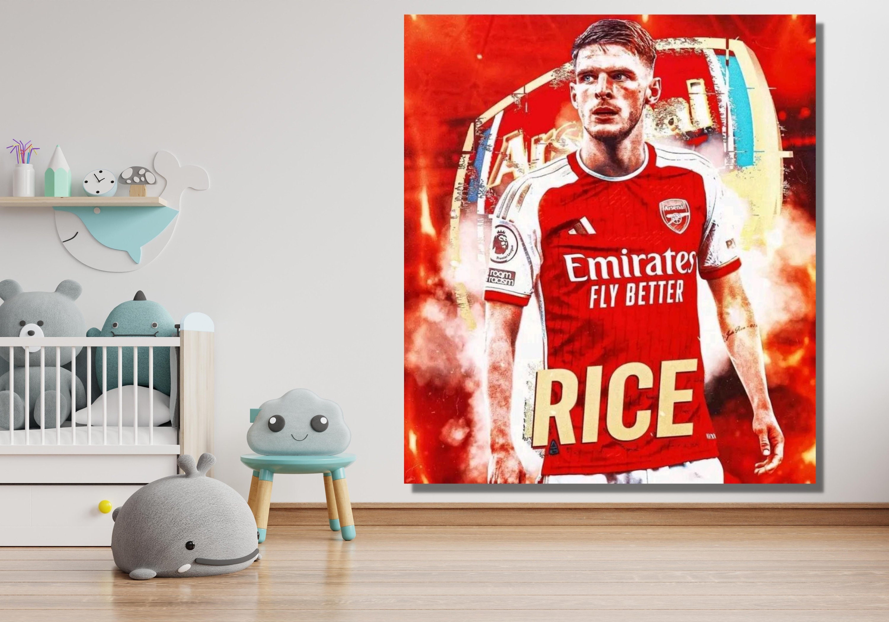 Declan Rice Canvassoccer Postersports Poster Football - Etsy