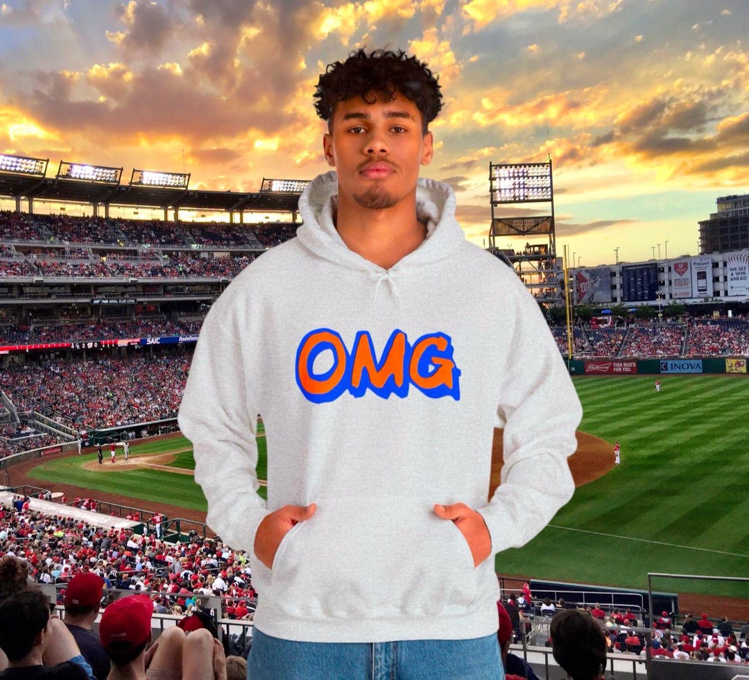 Blue and Orange New York Baseball Hooded Sweatshirt, Mets Fan Apparel ...
