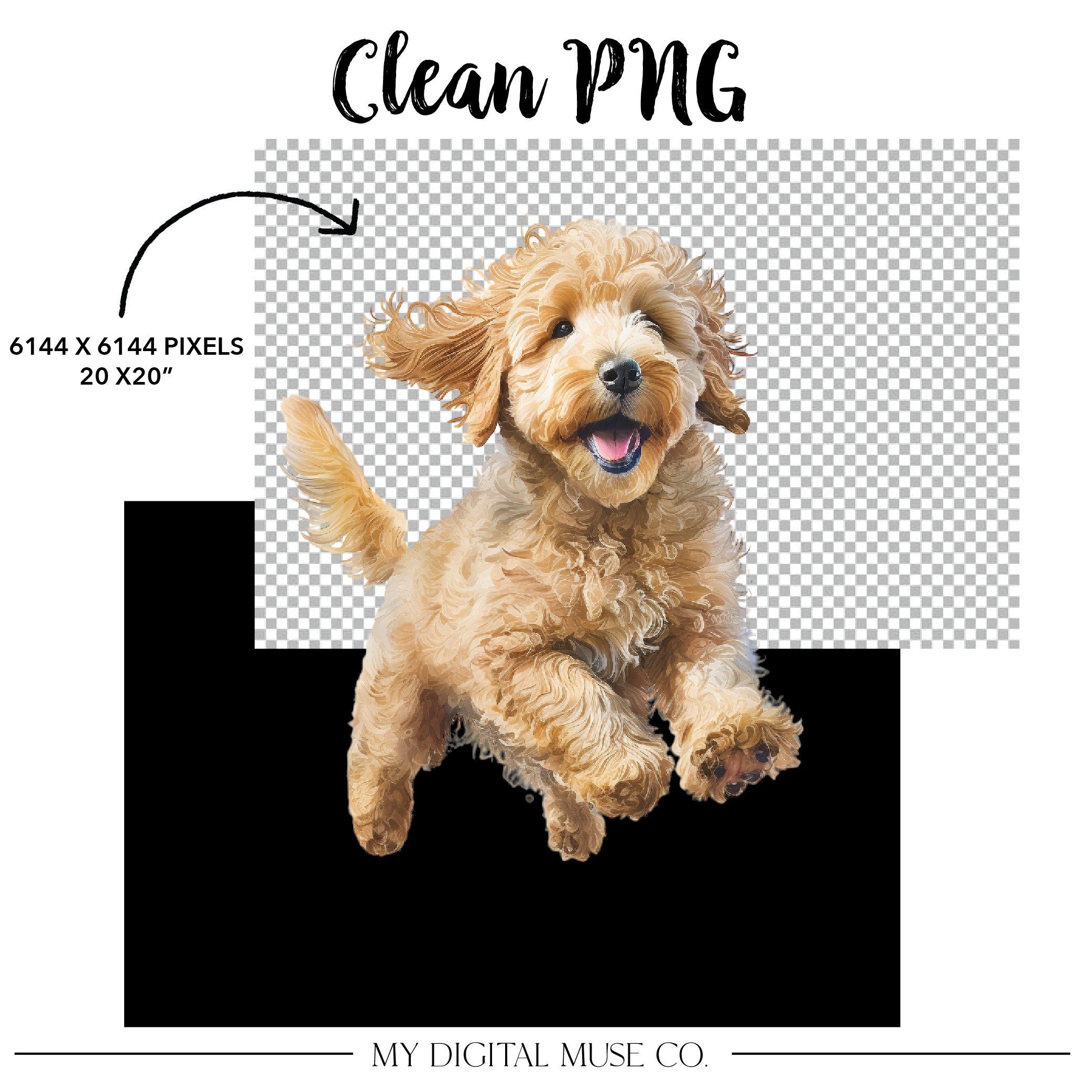 Goldendoodle PNG, Watercolor Goldendoodle Clipart, Cute Dog, Puppy PNG ...