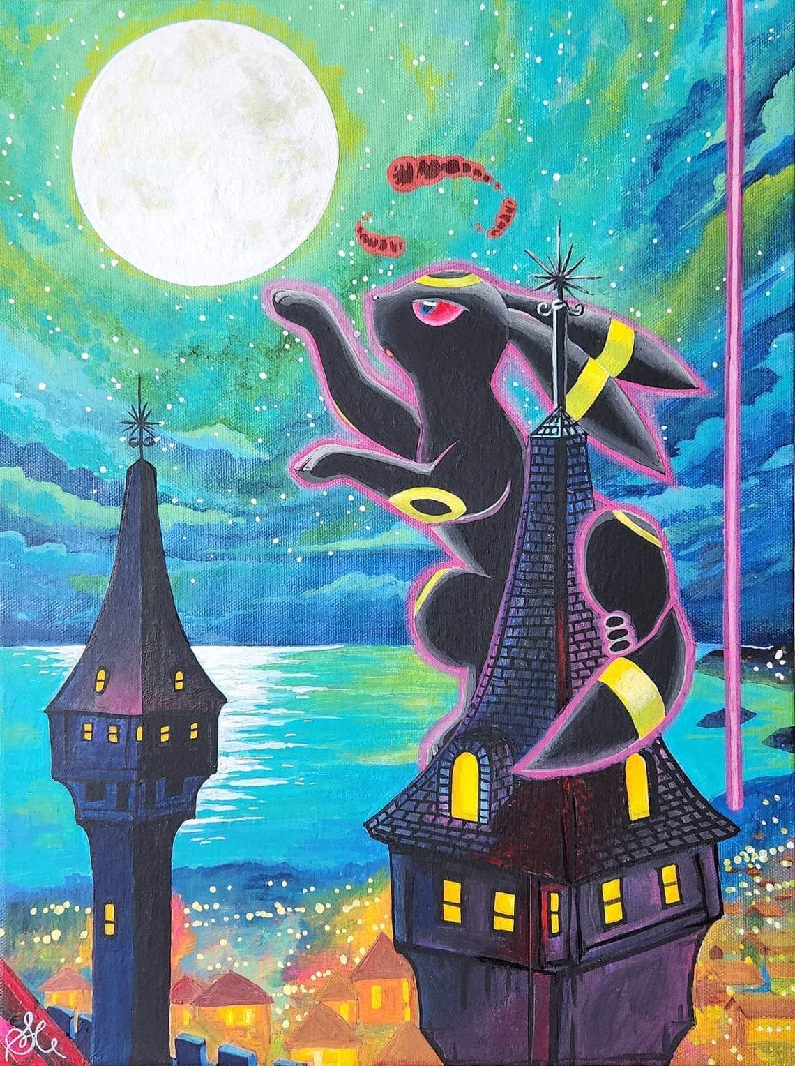 Umbreon Vmax Alt Art Textured Painting - Etsy