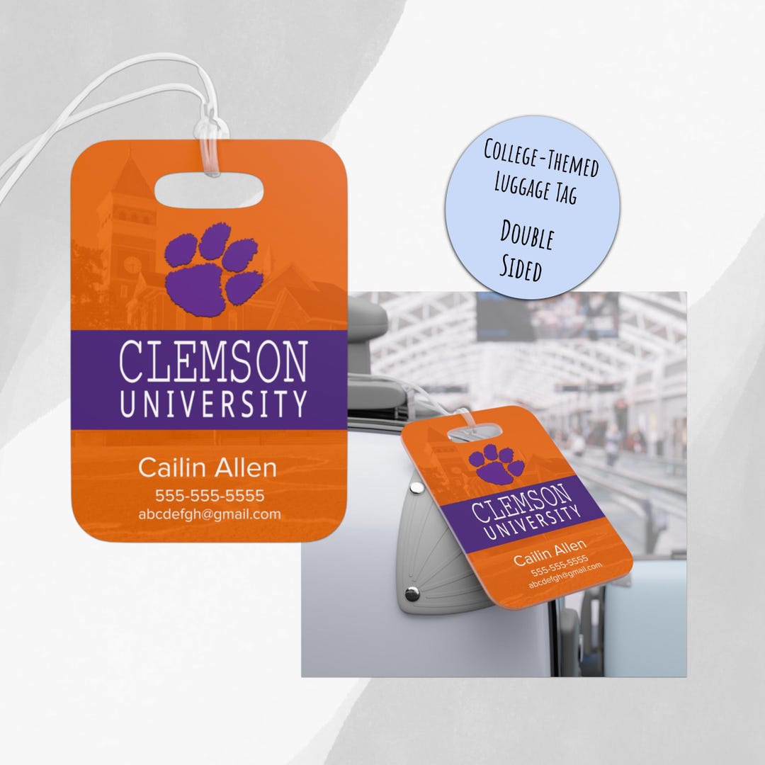 Personalized College Themed Luggage Tag, Graduation Gift, Custom Bag ...