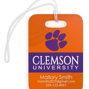 Personalized College Themed Luggage Tag, Graduation Gift, Custom Bag ...