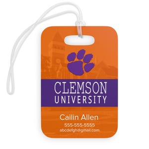 Personalized College Themed Luggage Tag, Graduation Gift, Custom Bag ...