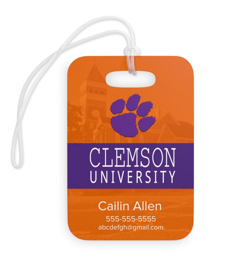 Personalized College Themed Luggage Tag, Graduation Gift, Custom Bag ...