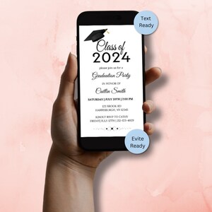 Editable Graduation Party Invitation Template, Digital Evite Graduation ...