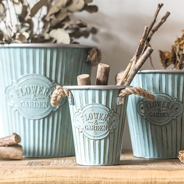 Blue Flower Pot - Etsy