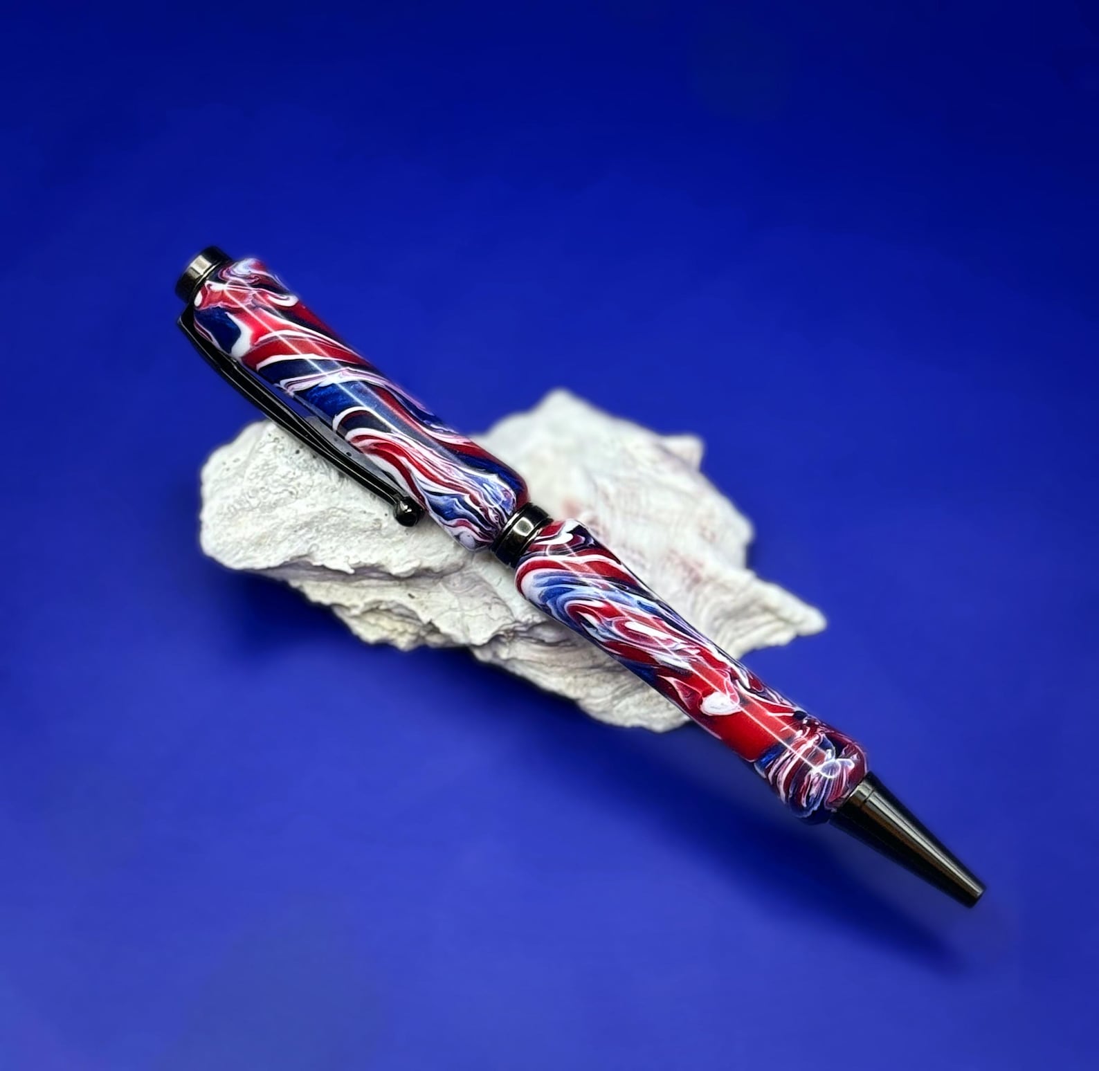 Americana Resin Slimline Pen - Red, White, and Blue Swirl - Etsy