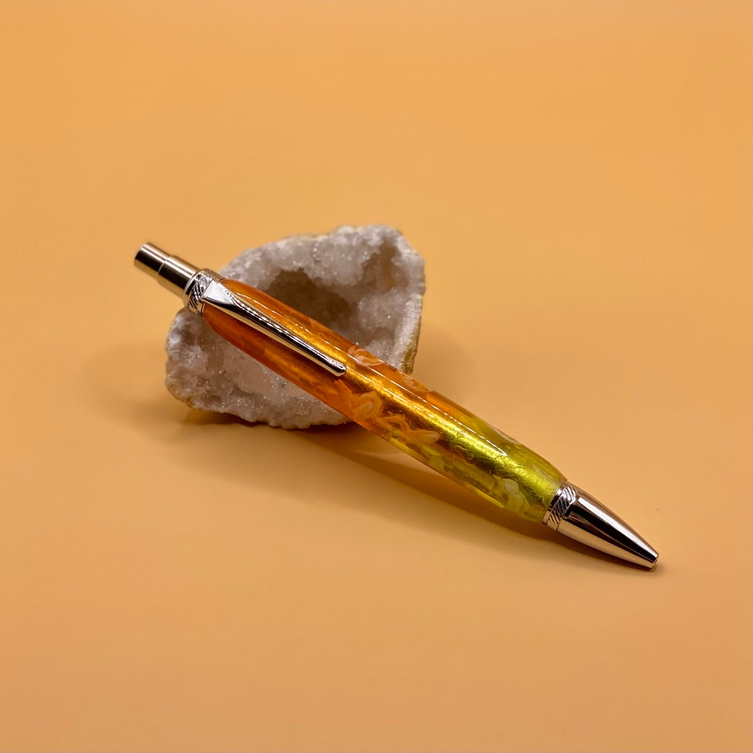 Fire Themed Chrome "tenacious" Click Pen - Etsy
