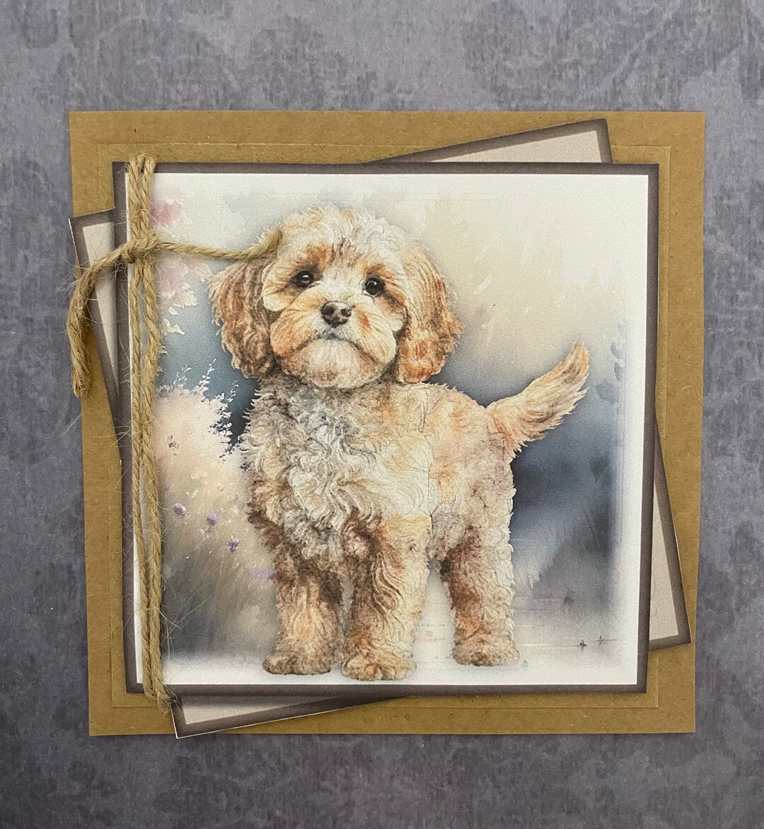 Cavapoo Card, Cavapoo Birthday Cards, Dog Cards, Cavapoo Dog Card, Cute ...