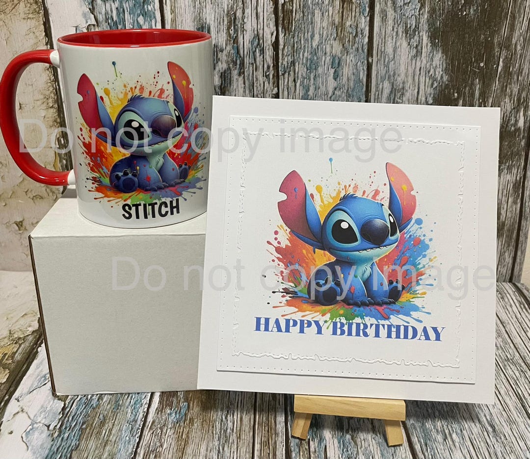 Handmade Lilo and Stitch Birthday Card (6x6) - Etsy UK