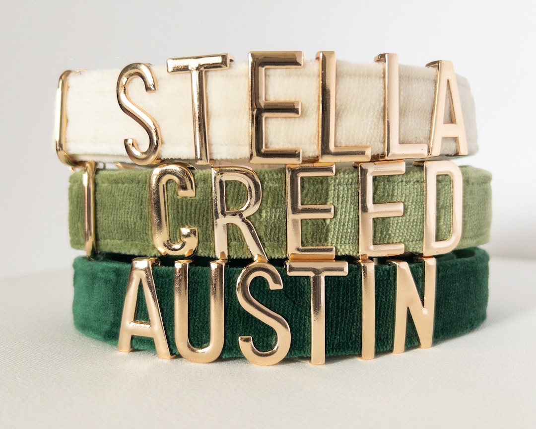 Personalized Dog Collar With Name – Custom Metal Letter Dog Collar ...