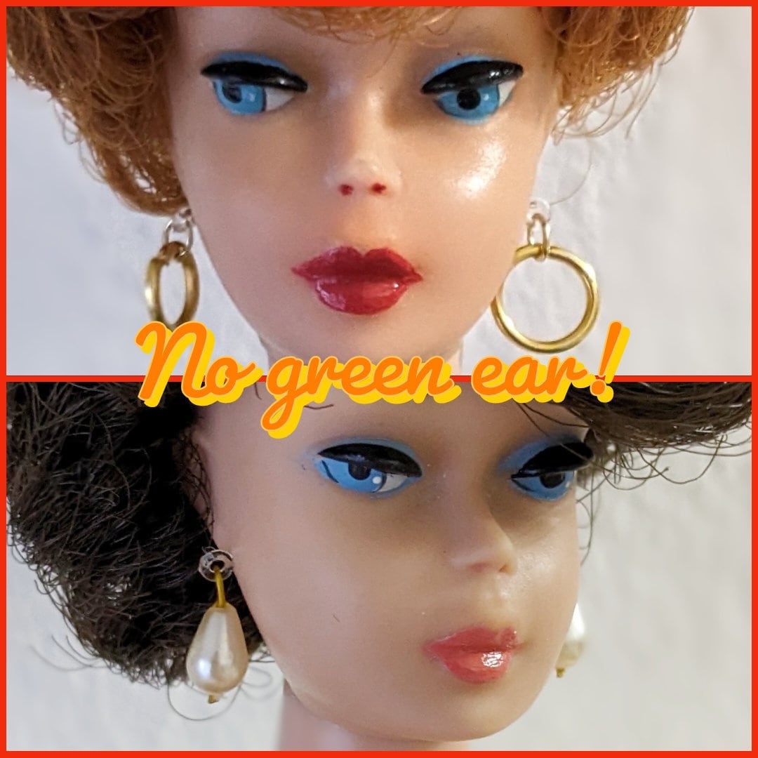 Vintage Barbie NO Green Ear Plastic Post Earrings - Etsy Canada
