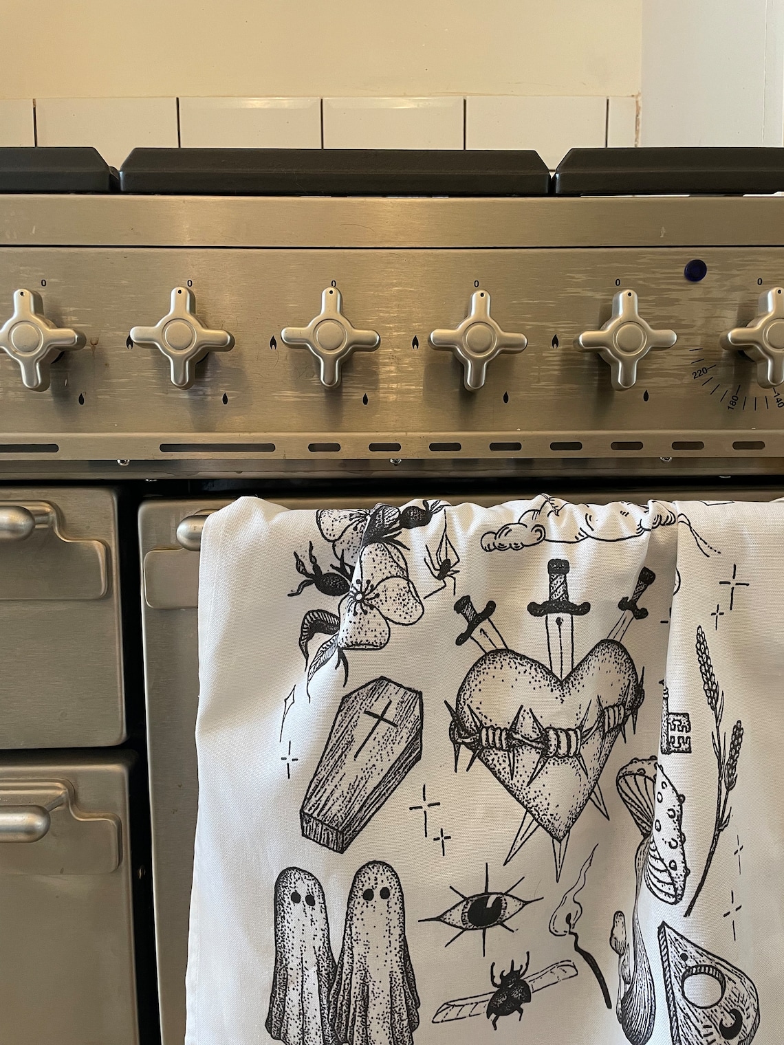 Illustrative Blackwork Flash Sheet Tattoo Tea Towel - Etsy UK