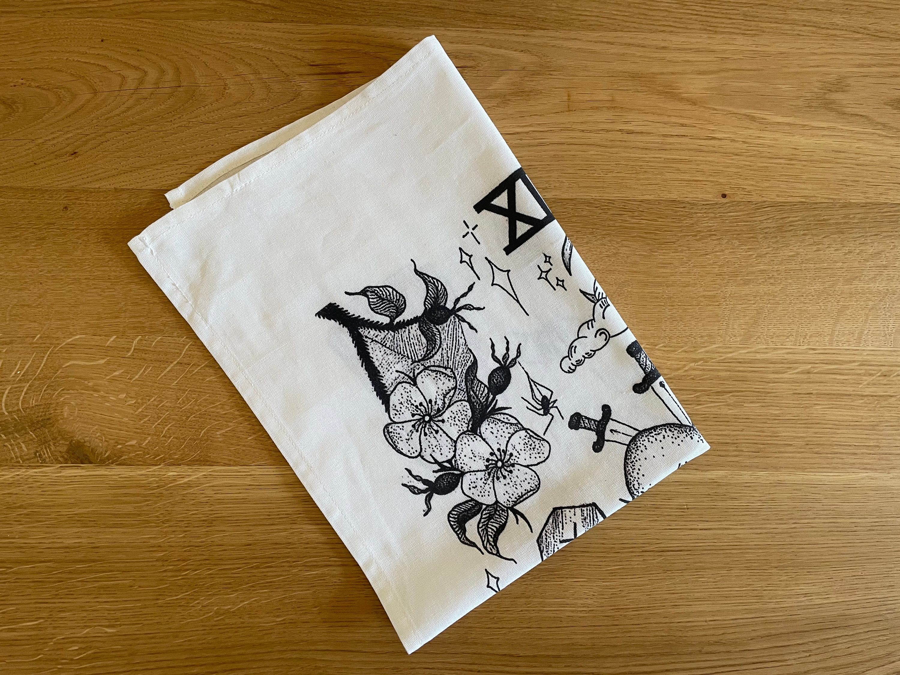 Illustrative Blackwork Flash Sheet Tattoo Tea Towel - Etsy UK