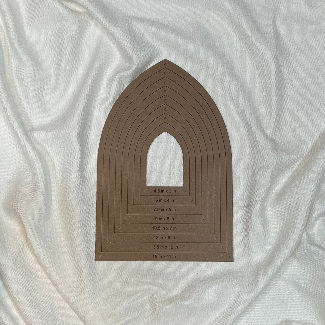 Pointed Arch Shaped Stained Glass Layout Frame, Stained Glass Jig ...