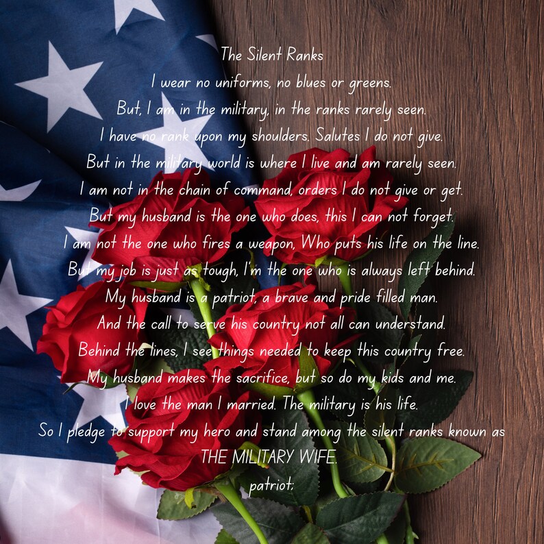 Best Selling Military Silent Ranks Poem 10x10 Canvas Picture Air Force ...