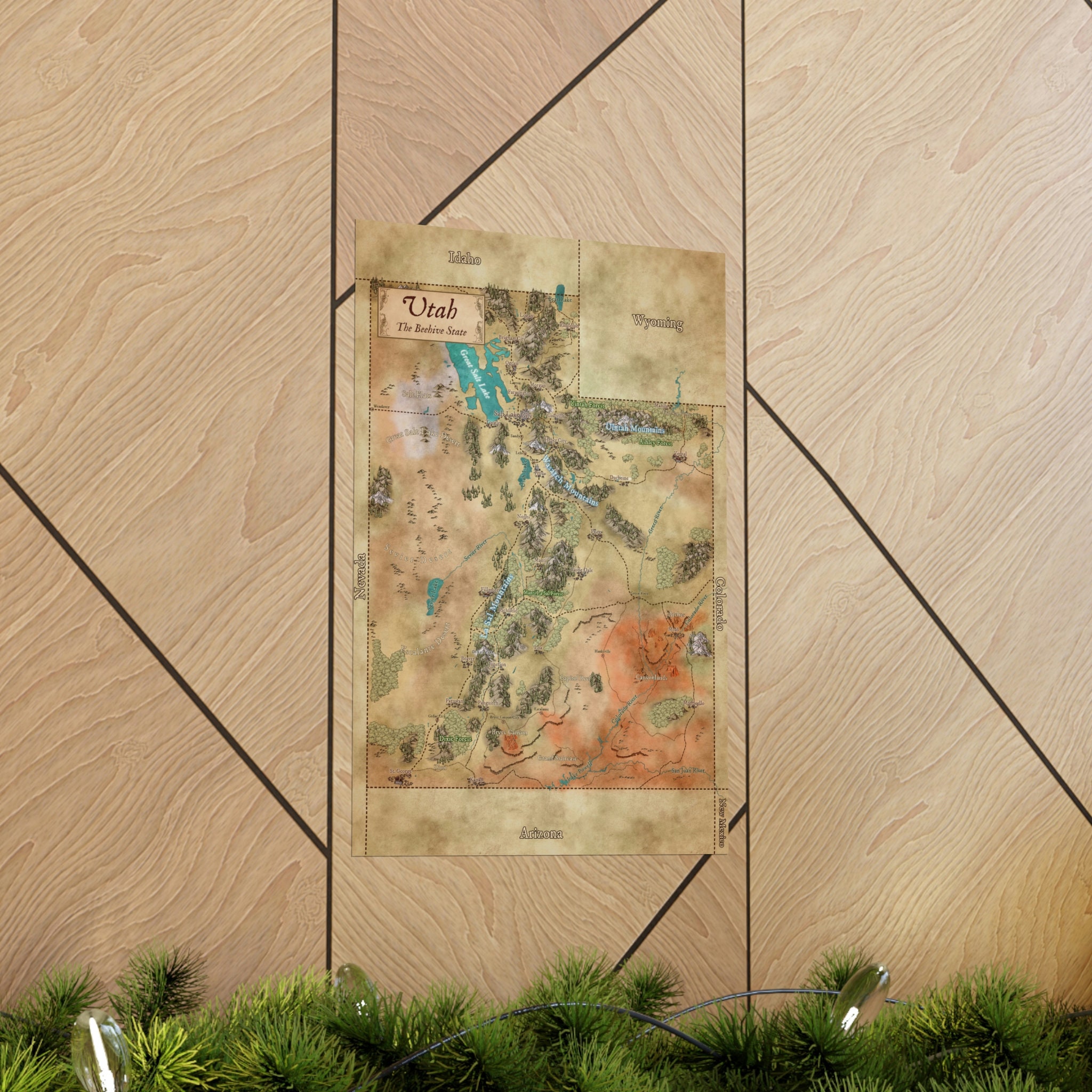 Utah: the Beehive State Fantasy Map - Etsy