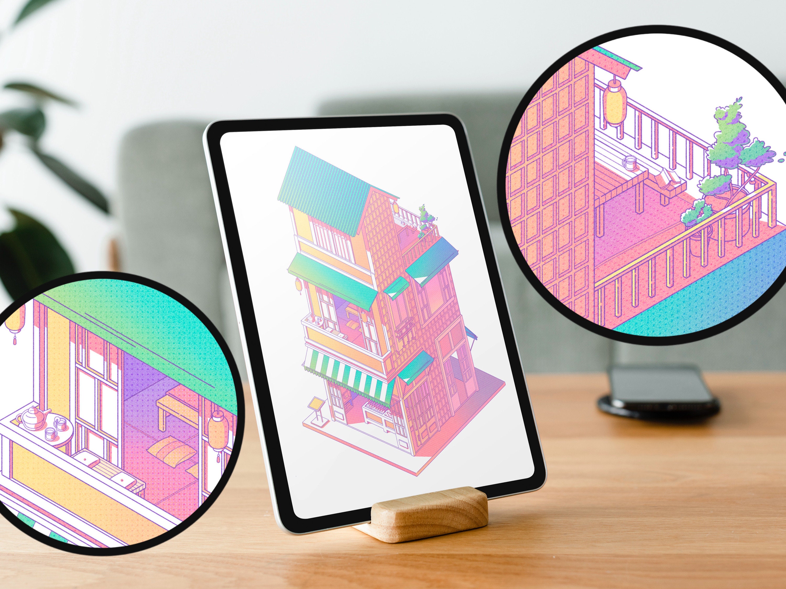 Storefront Drawing Digital Print Cute Illustration of Korean - Etsy