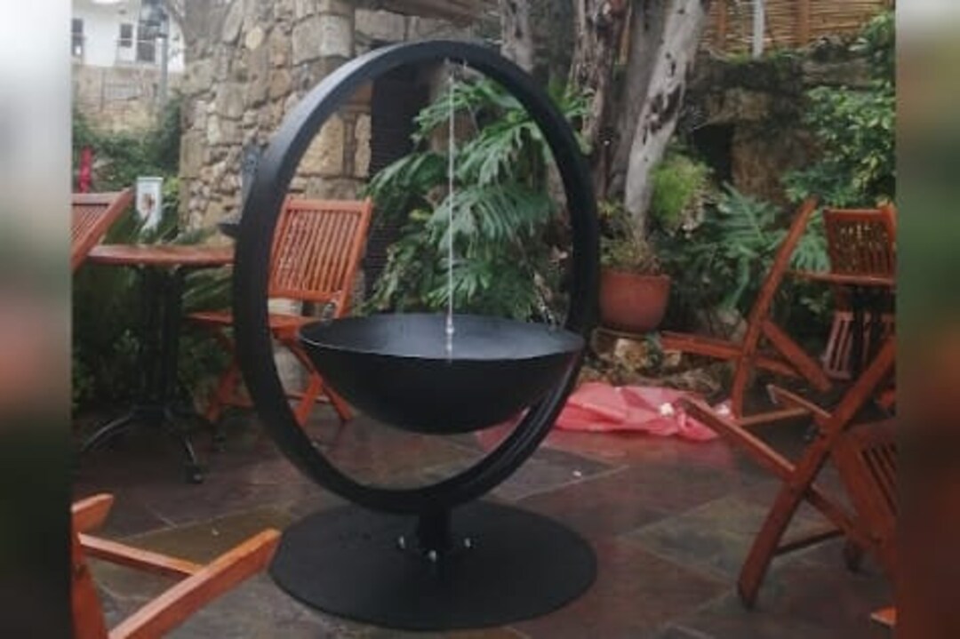 Circle Firepit Outdoor Firepit Garden Fireplace Modern Fire - Etsy