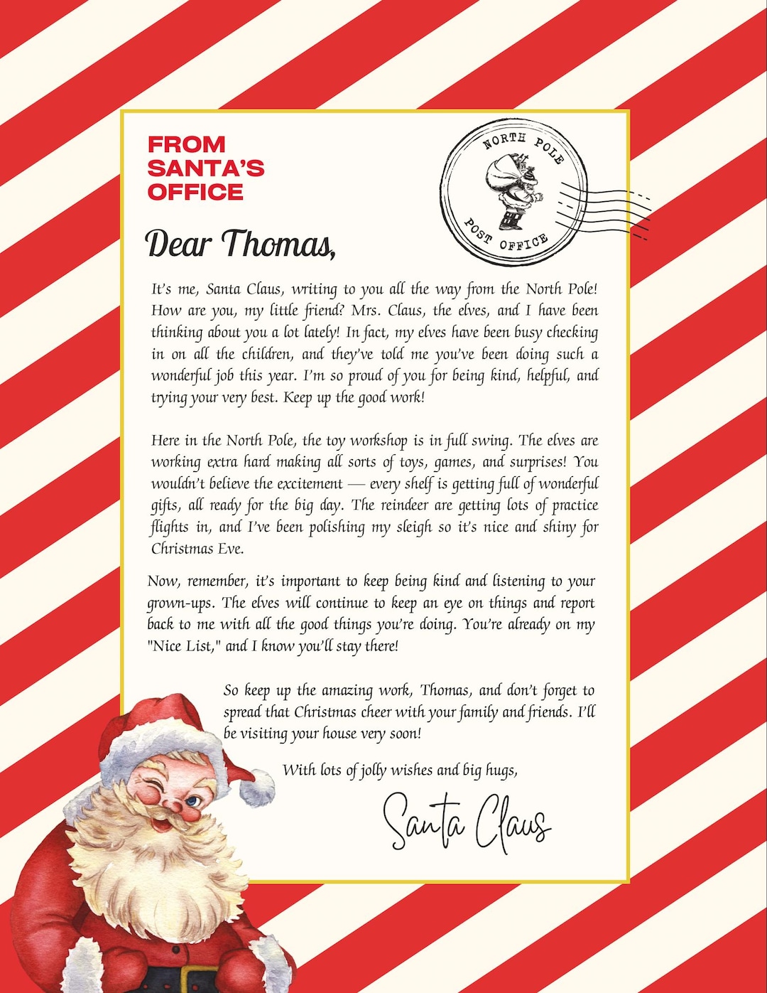 Letter From Santa, Digital Santa Letter, Pre-christmas Santa Letter - Etsy