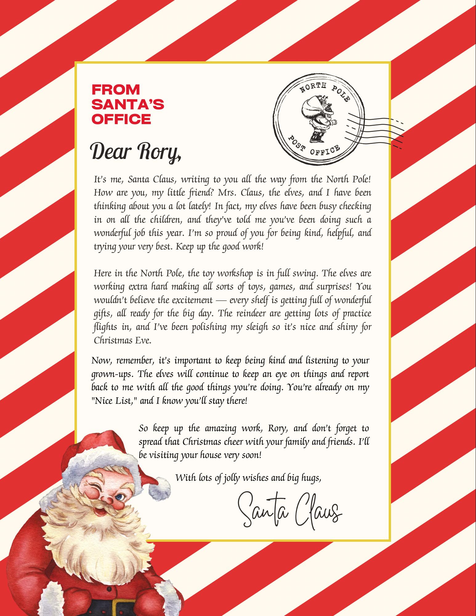 Letter From Santa, Digital Santa Letter, Pre-christmas Santa Letter - Etsy