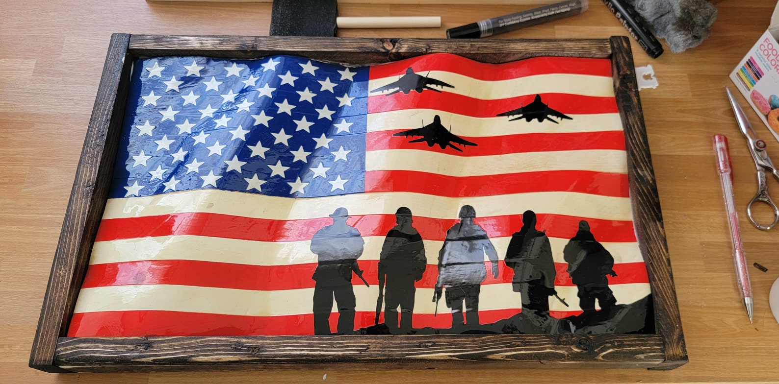 Hand Made Waving American Flags - Etsy