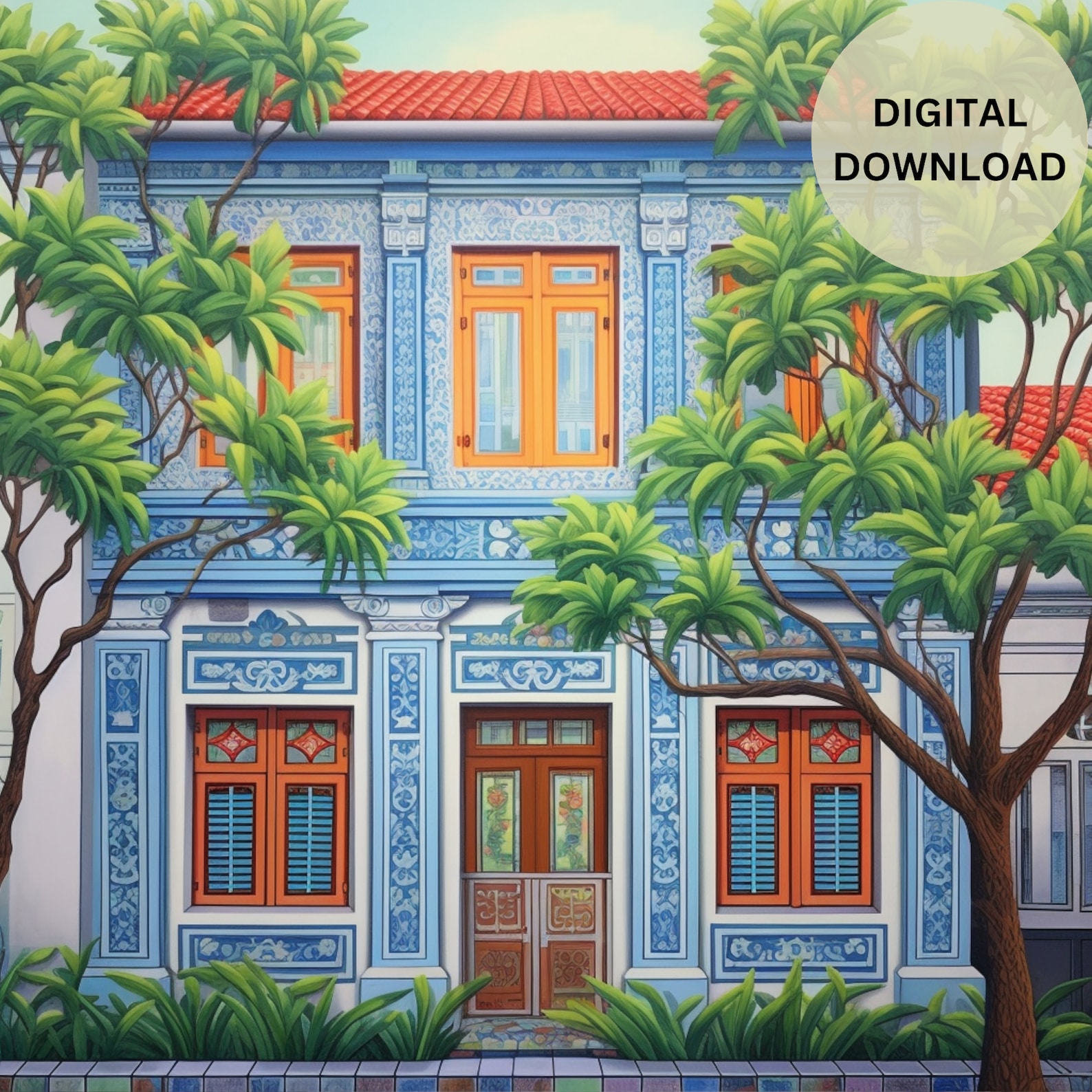 Elegance Enshrined Peranakan Haven - Printable Wall Art - Etsy
