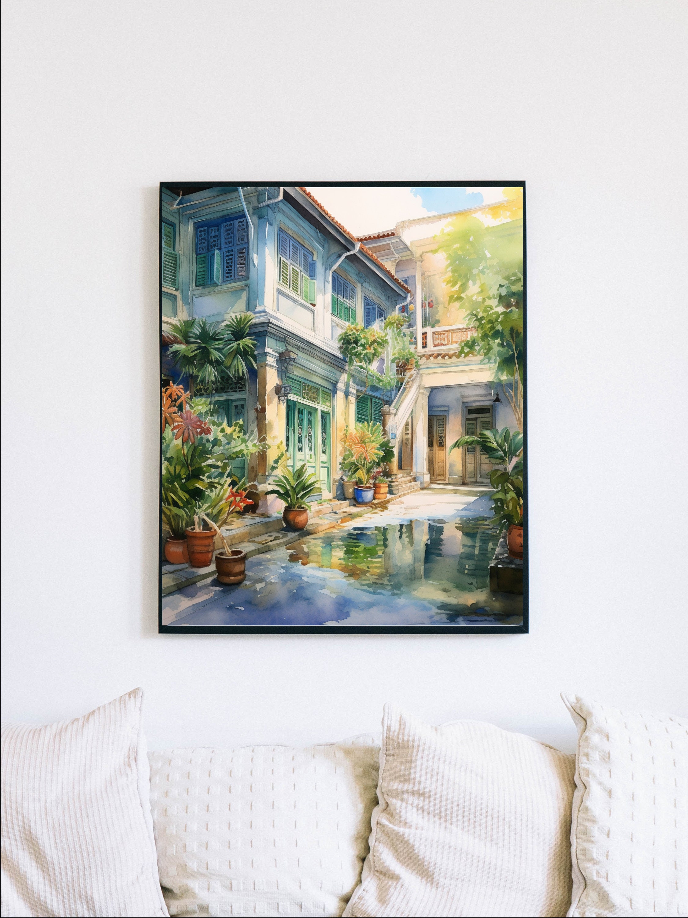 Sunlit Peranakan Oasis - Printable Wall Art - Etsy