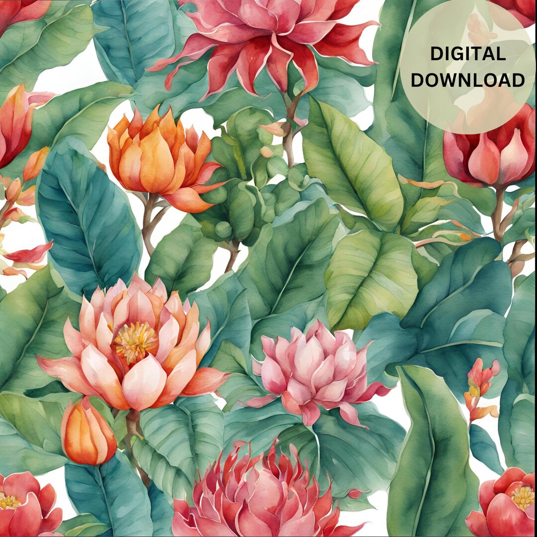 Floral Batik Dream - 4 Printable Wall Art - Etsy