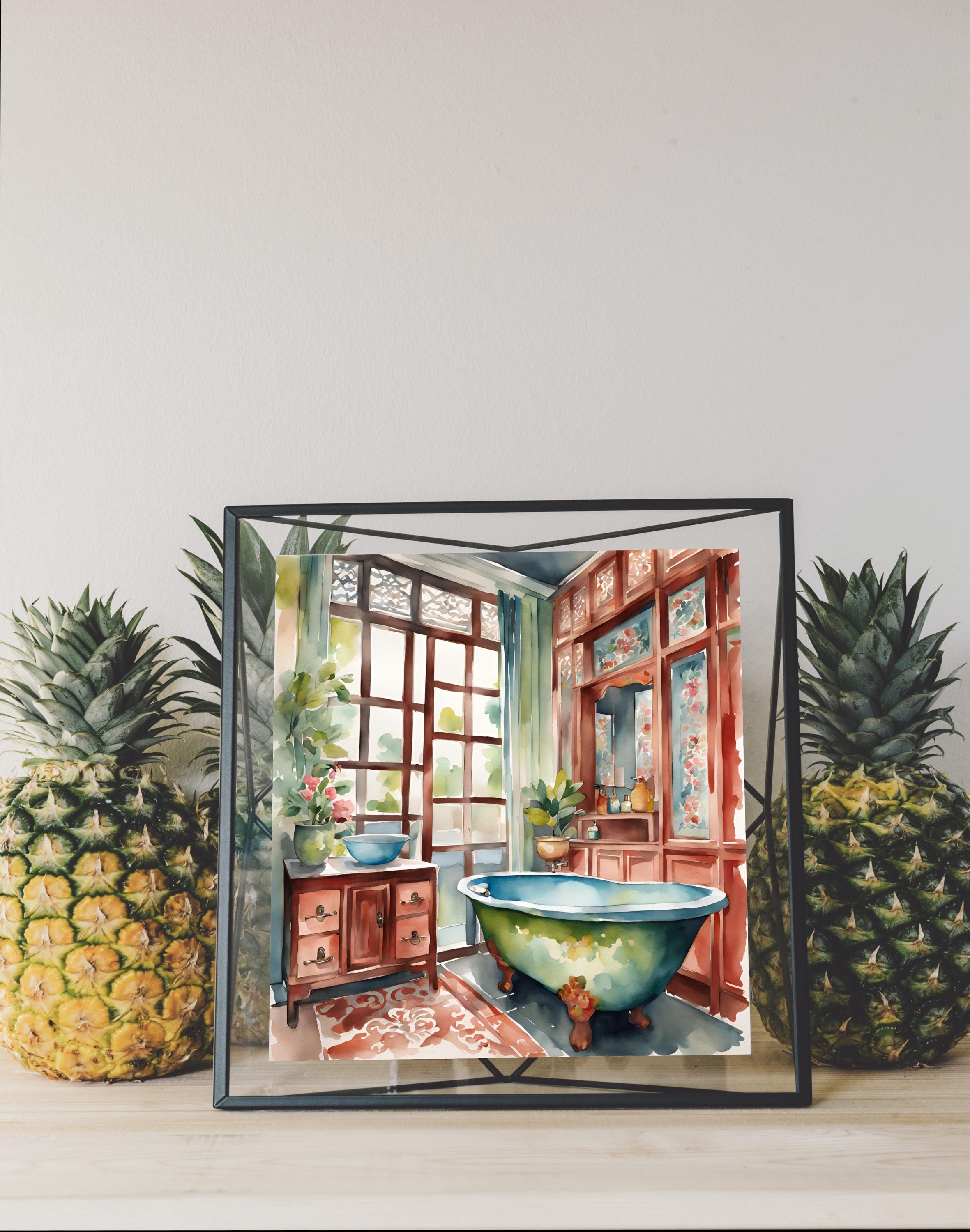 Charming Peranakan Washroom – Peranakan Toilet Decor - 4 Printable Wall ...