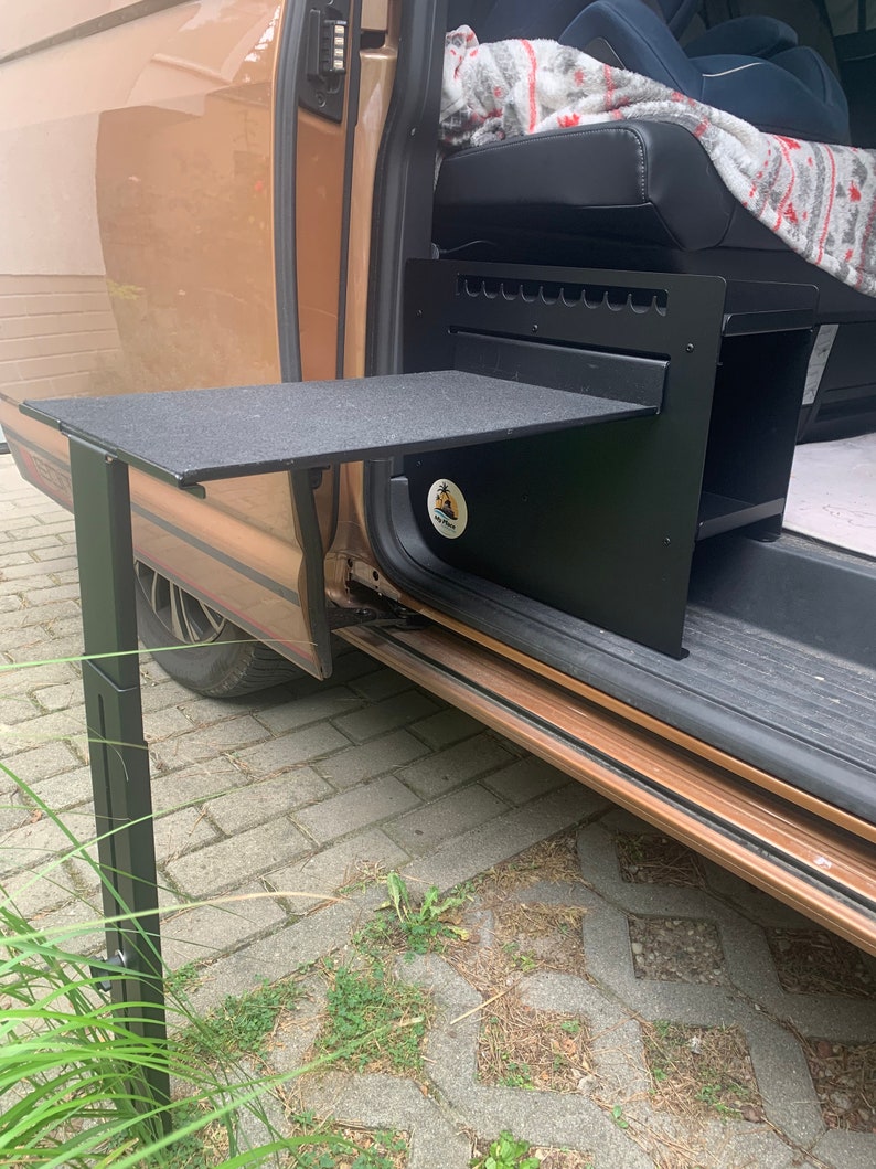 VW California Setup: Shoe Box, Table, Leg Support, Multivan T5 T6 T6.1 ...