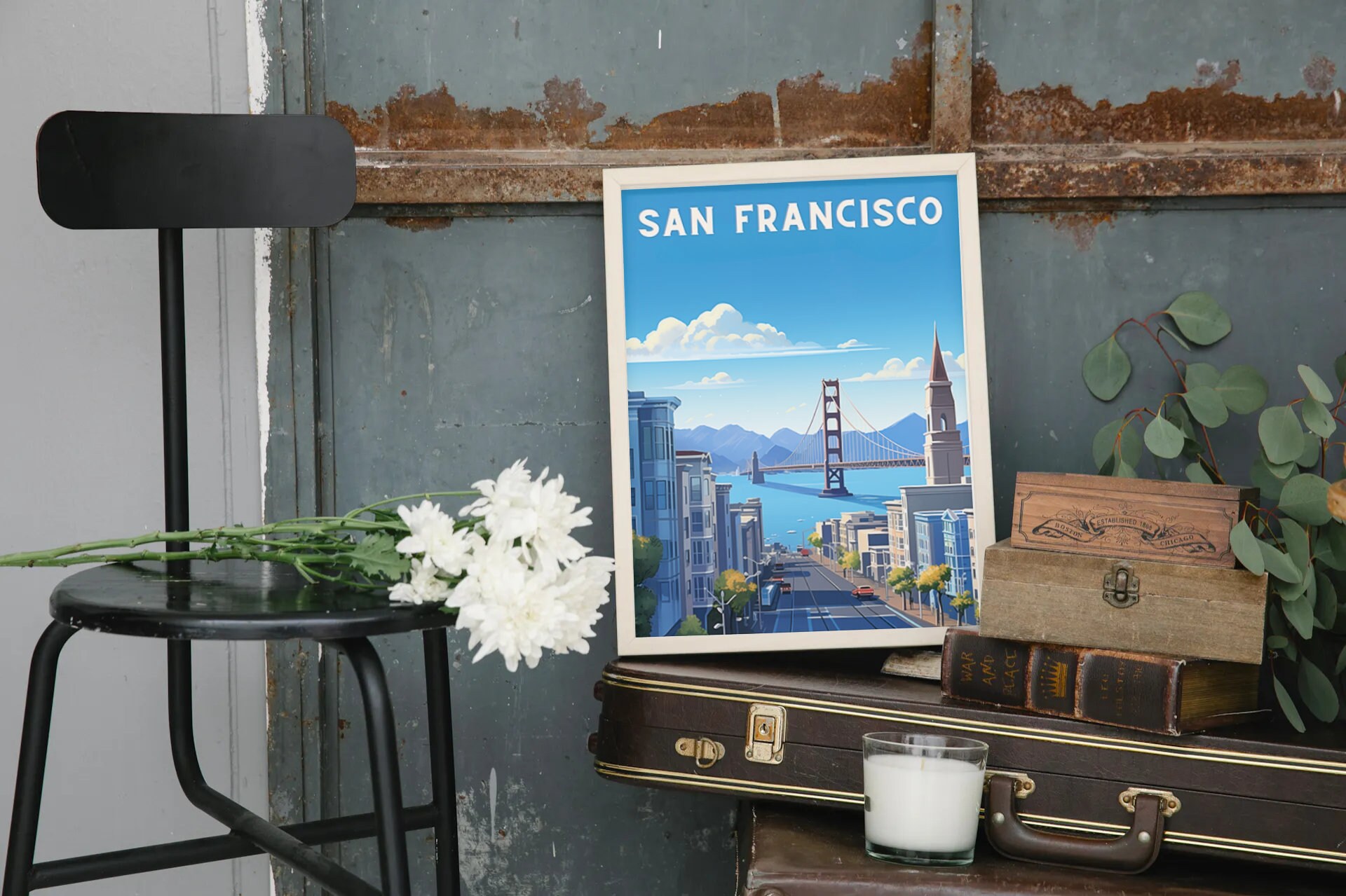 PRINTABLE San Francisco, Wall Art, Golden Gate, Travel Poster, DIGITAL ...