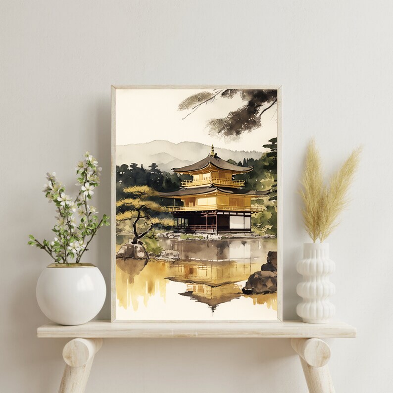 3 Piece Japanese Wall Art, Japanese Style Wall Art, Osaka Castle ...