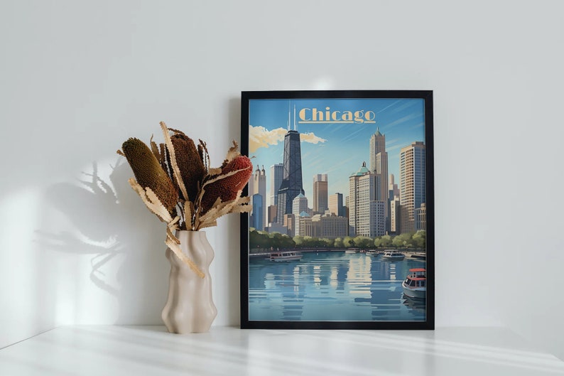 PRINTABLE Chicago Wall Art, Windy City, Travel Poster, DIGITAL DOWNLOAD ...