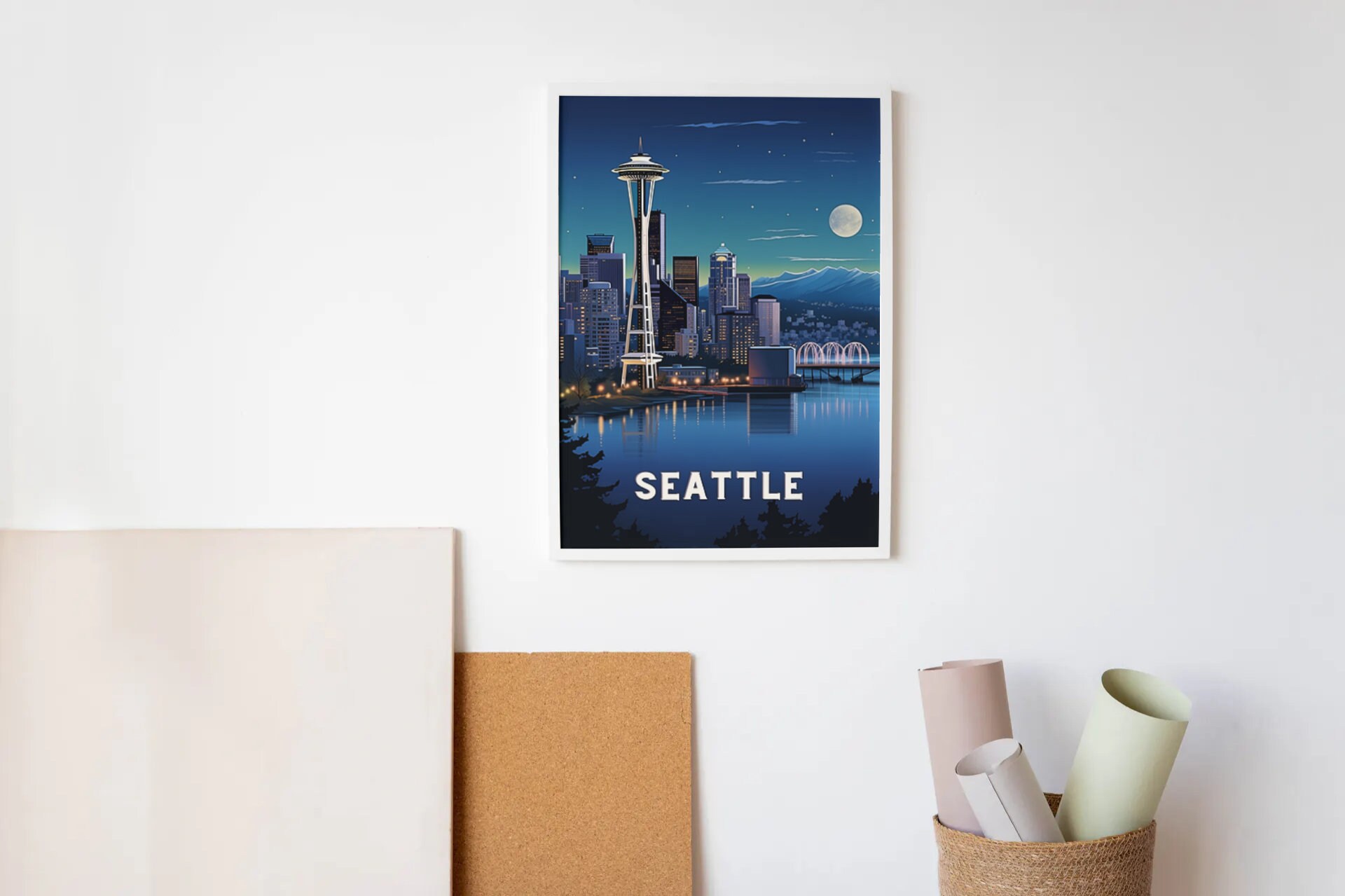 PRINTABLE Seattle Washington Wall Art, Pike Place, Travel Poster ...