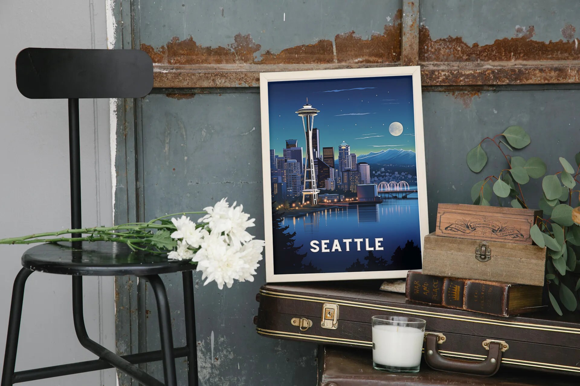 PRINTABLE Seattle Washington Wall Art, Pike Place, Travel Poster ...