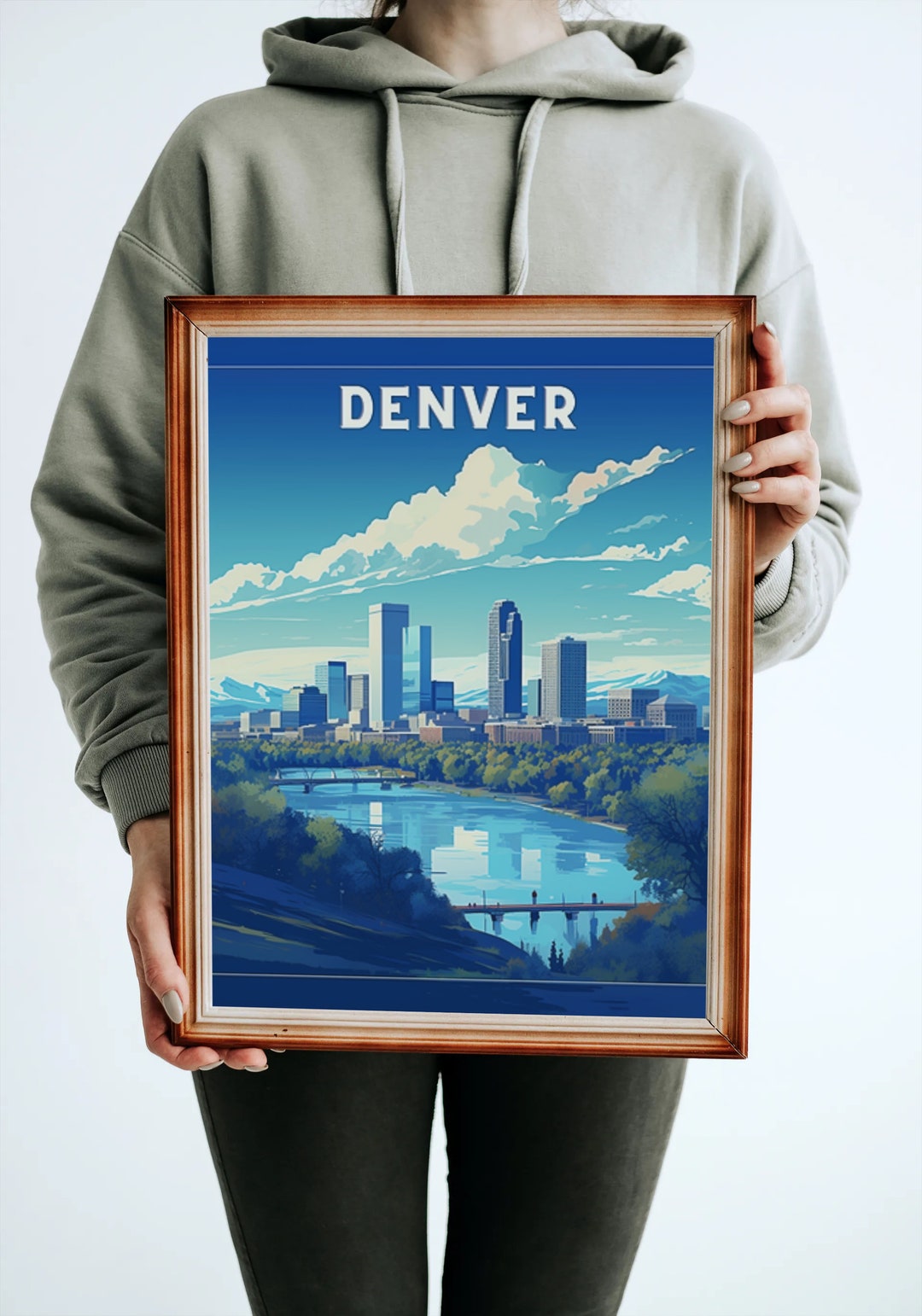 PRINTABLE Denver Colorado Wall Art, Skiing, Travel Poster, DIGITAL ...