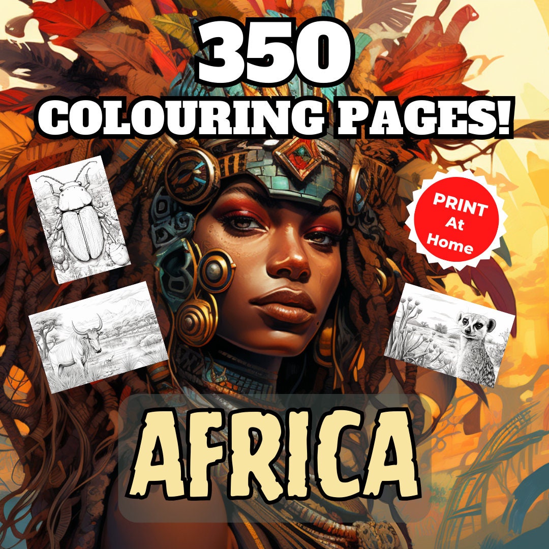 350 Coloring Page Mega Bundle - African Colouring Book Pages for Kids ...