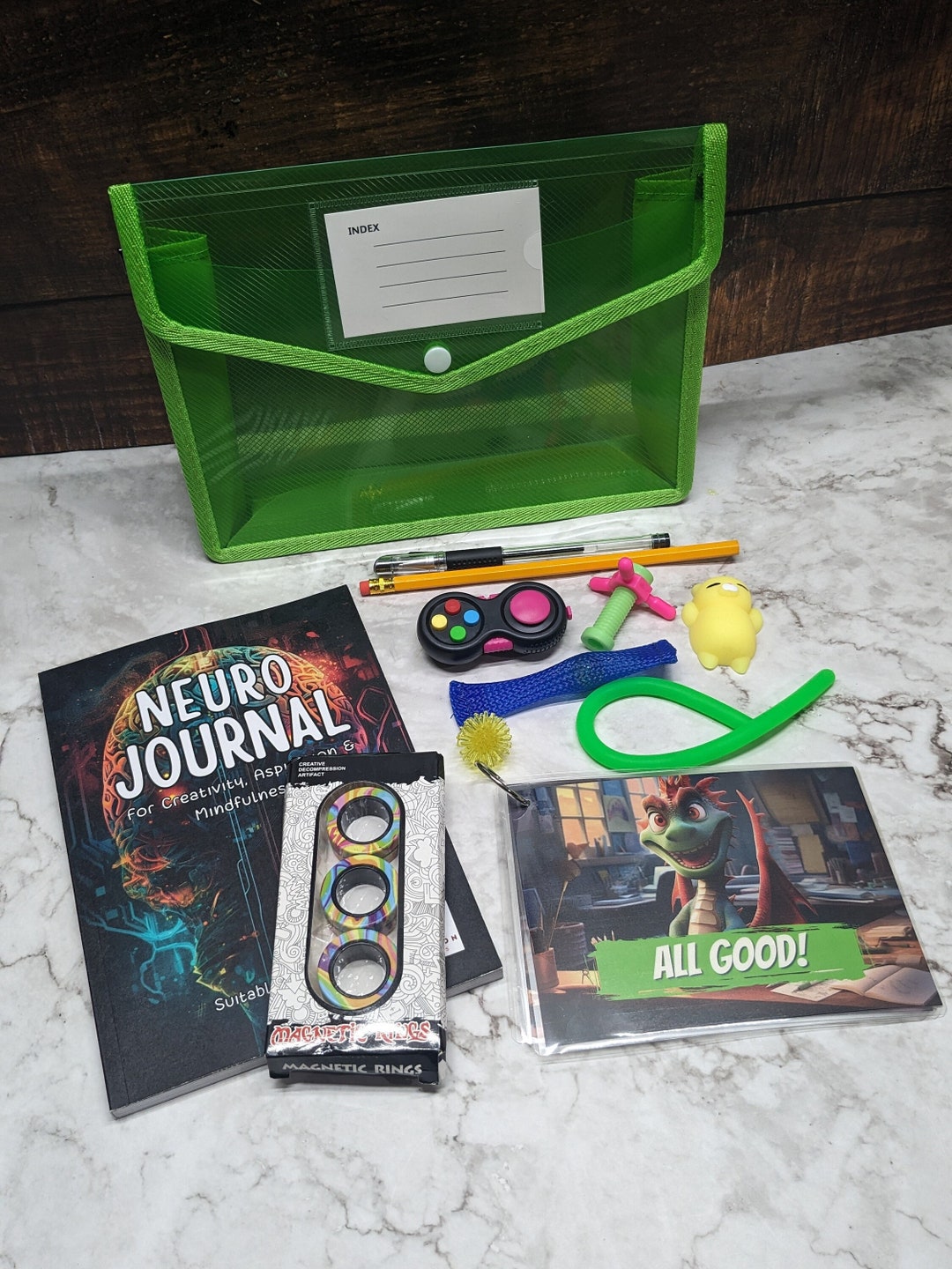 The Neuro Journal Stim Pack Fidget Rings Toys Spinner Creativity ...