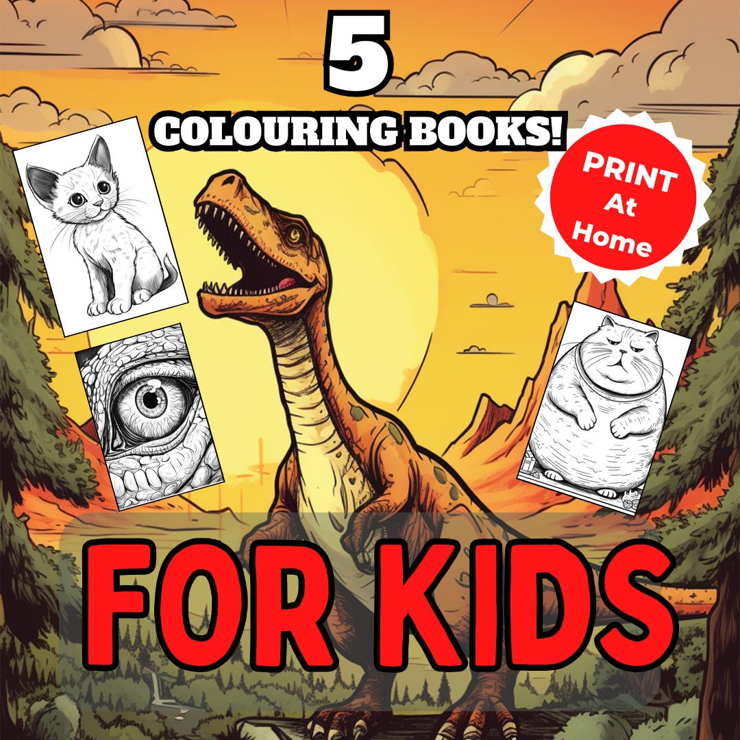 100 Coloring Pages for Kids Collection of 5 Children's Coloring Book ...
