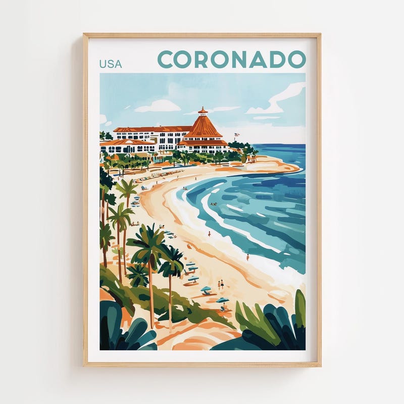 Hotel Coronado Art Print - Etsy