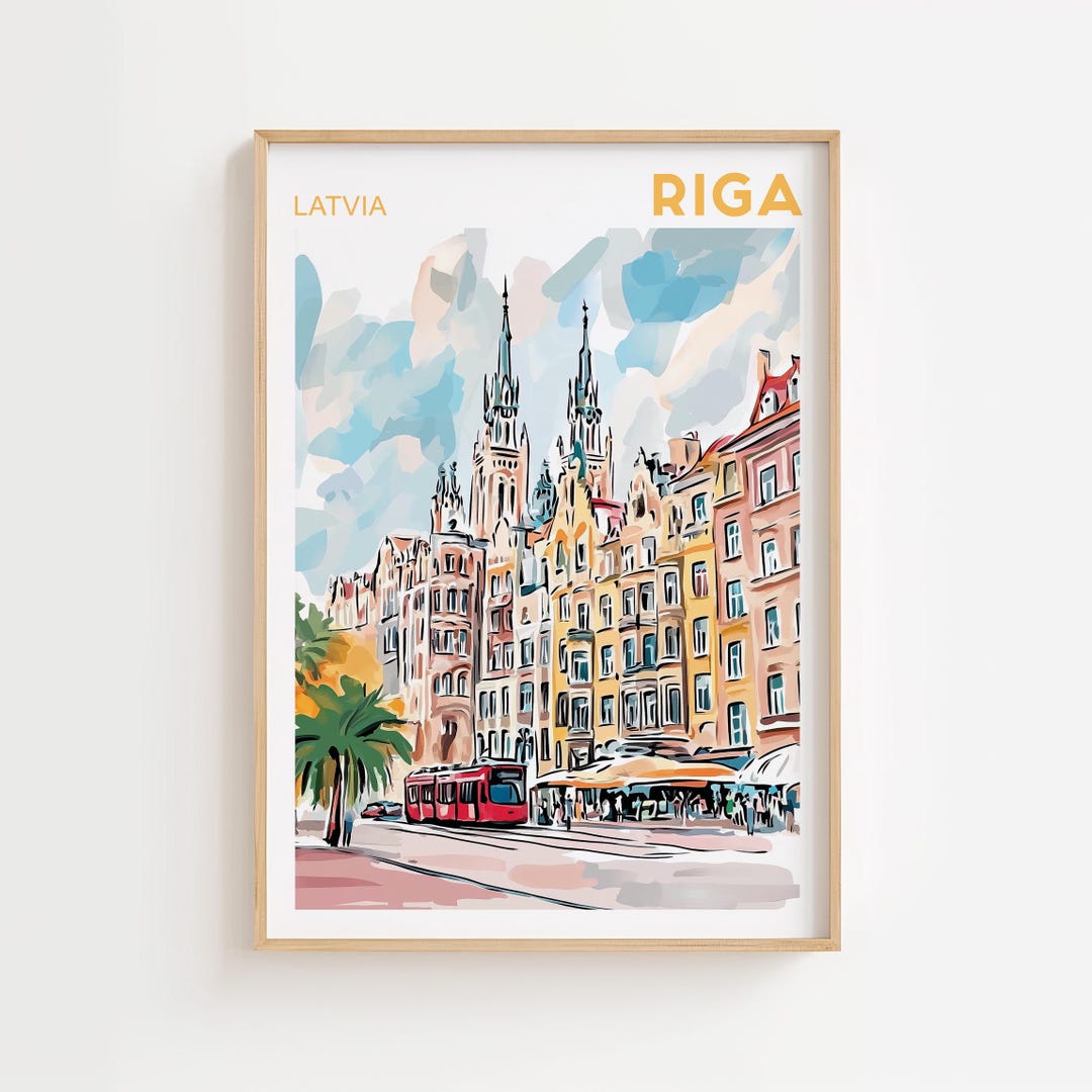 Riga Print, Latvia Wall Art, Watercolor Print, Riga Cityscape, Latvia ...