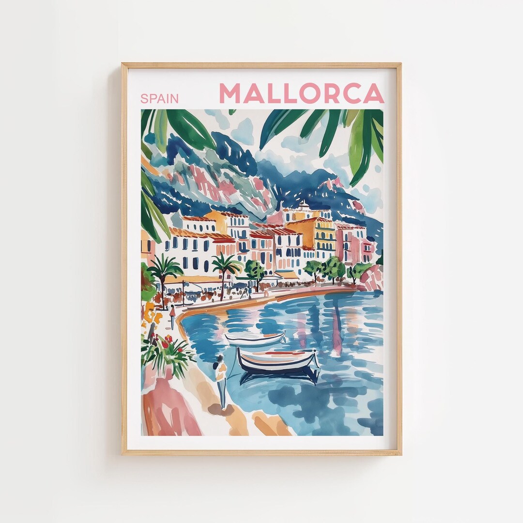 Mallorca Watercolor Art Print - Palma City Print - Spain Europe Travel ...