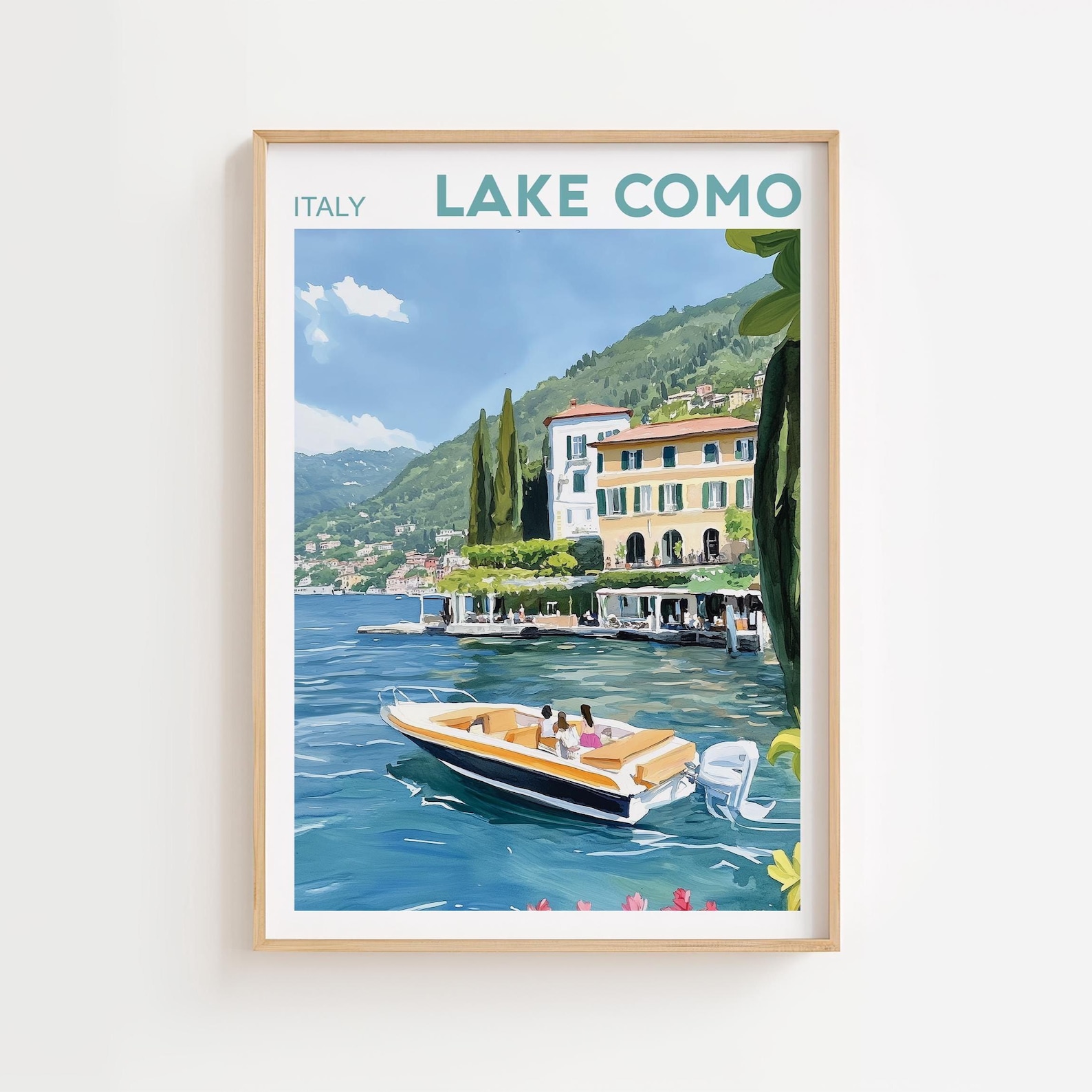Italy Lake Como Garden Print Landscape Wall Art Travel Poster,aperitivo ...