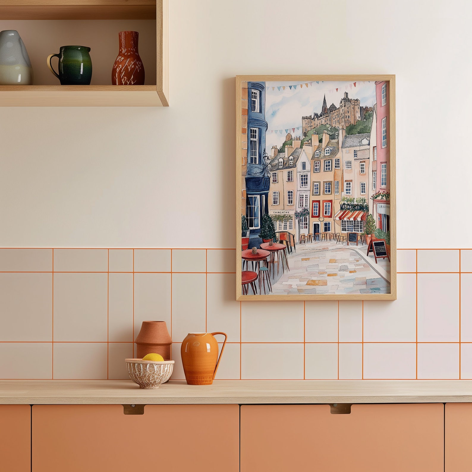 Edinburgh Art Print, Scotland Art Print, Victoria Street, Watercolor ...