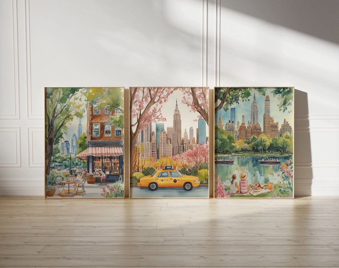 New York City Prints, Set of 3, NYC Wall Decor, NYC Wall Art, New York ...