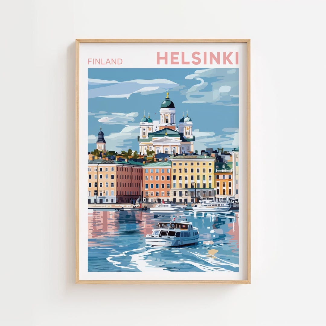 Helsinki Print, Helsinki Travel Poster, Finland Wall Art Print, Digital ...